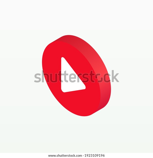 Isometric Play Button Template Button Red Stock Vector (Royalty Free ...