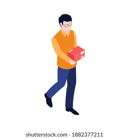 Isometric Post Composition Male Human Character Stock Vector (Royalty ...