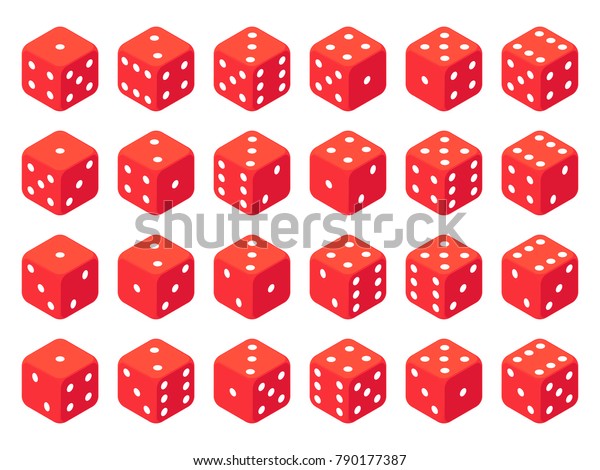 Isometric Red Dice Isolated On White Stock Vector (Royalty Free ...