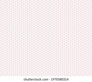 Isometric Red Grid Line Isometric Drawing Stock Vector (Royalty Free ...