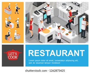 Vektor Stok Daily Routine Couple Isometric Flowchart Man (Tanpa Royalti ...