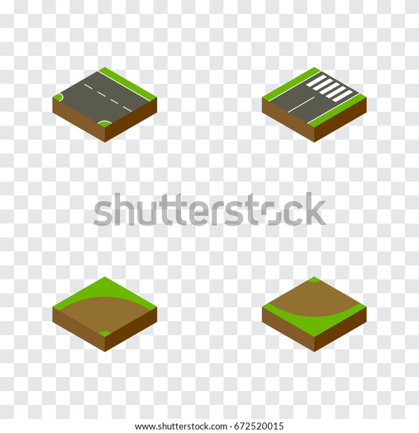 Isometric Road Set Sand Footer Turn Stock Vector (Royalty Free ...
