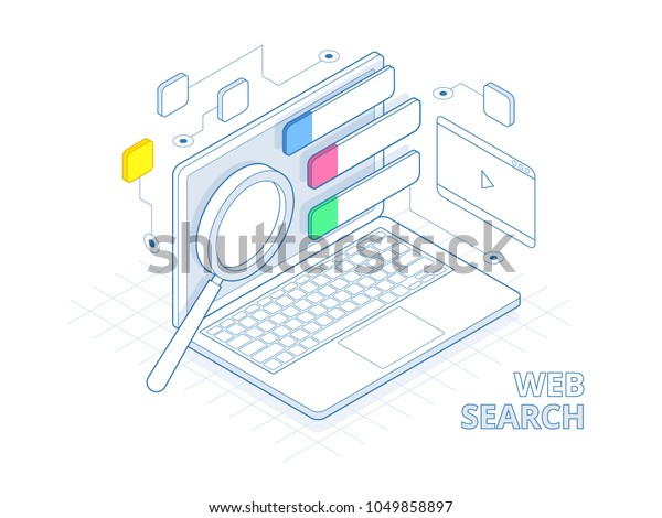 Isometric Search Engine Result Page Flat Stock Vector (Royalty Free ...