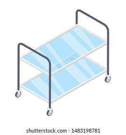 Isometric Serving Trolley Vector Design Stock Vector (Royalty Free ...