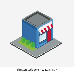Isometric Shop Vector Illustration Stock Vector (Royalty Free ...
