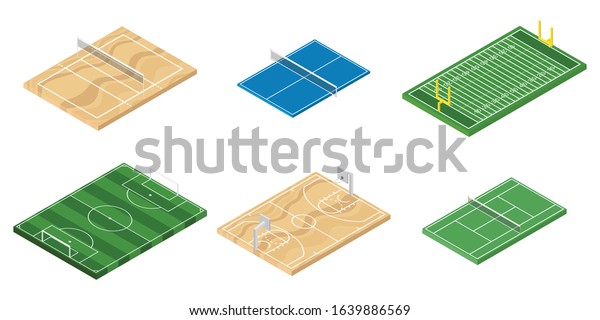 Isometric Sport Fields Vector Illustration Isolated Stock Vector ...