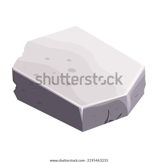 Isometric Stone Game Boulder Textured Detailed Stock Vector (Royalty ...
