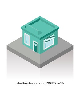 Isometric Store Building Vector Illustration Stock Vector (Royalty Free ...