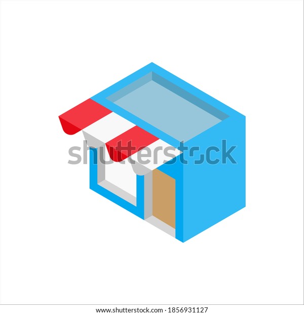 Isometric Store Icon On White Background Stock Vector (Royalty Free ...