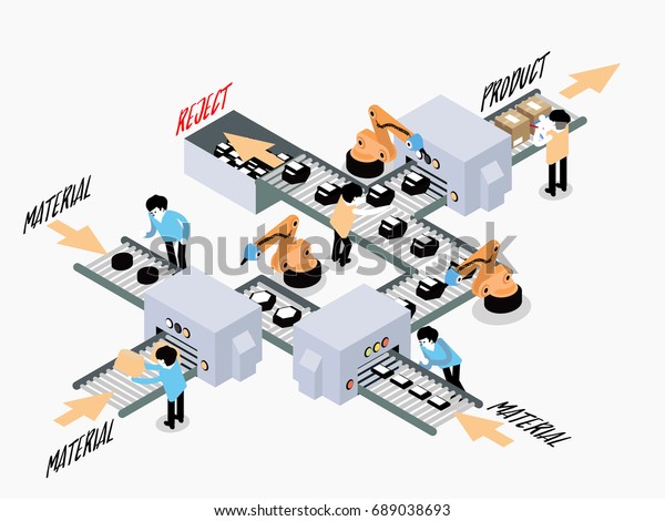 Isometric Vector Automation Production Line Design Stock Vector ...