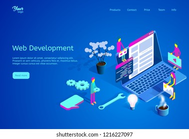 Front End Development Isometric Interface Development: เวกเตอร์สต็อก (ปลอดค่าลิขสิทธิ์ ...