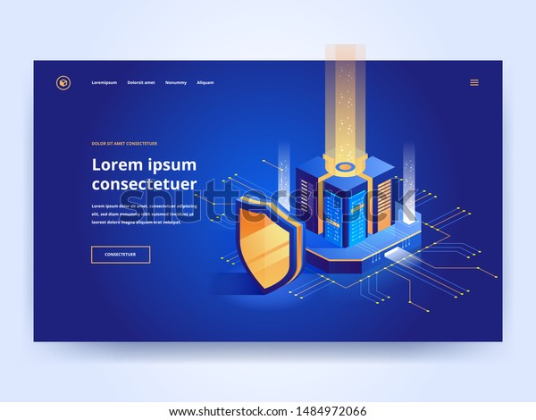 Isometric Vector Illustration Digital Protection Mechanism Stock Vector ...