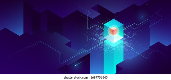 Isometric Vector Illustration Digital Virus Attack Stock Vector ...