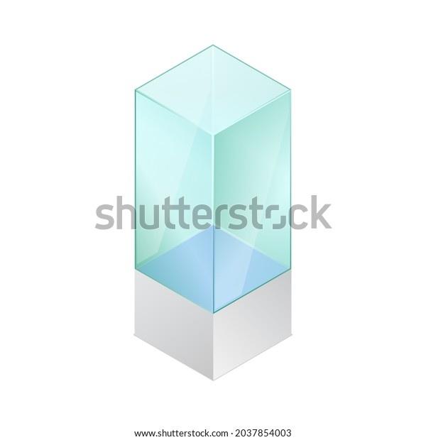 Isometric Vector Illustration Empty Glass Cube Stock Vector (Royalty ...