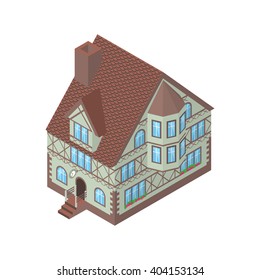 Isometric Vector Illustration Tudor Style House Stock Vector (Royalty ...