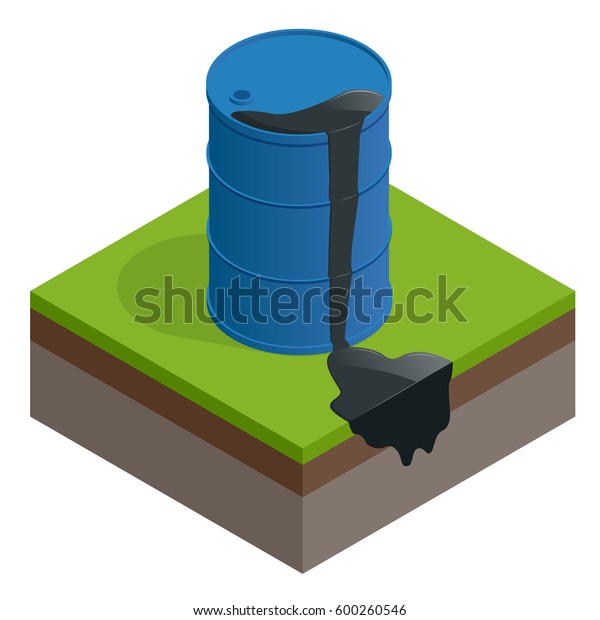 Isometric Vector Oil Spill Waste Oil Stock Vector (Royalty Free ...