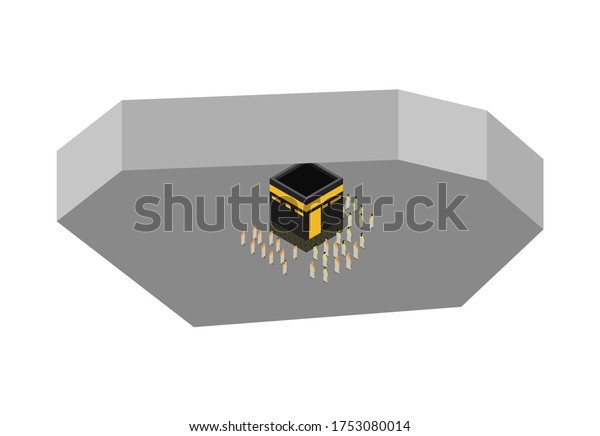 Isometric Vector Sacred Mosque Mecca Illustration Stock Vector (Royalty ...