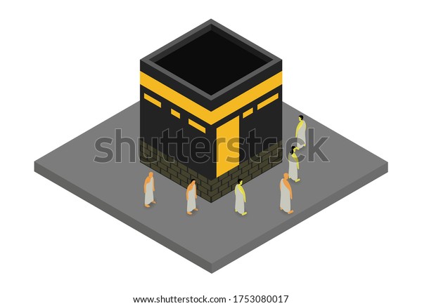 Isometric Vector Sacred Mosque Mecca Illustration Stock Vector (Royalty ...