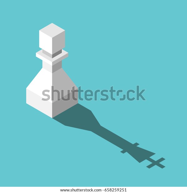 Isometric White Pawn Casting King Shadow Stock Vector (Royalty Free ...