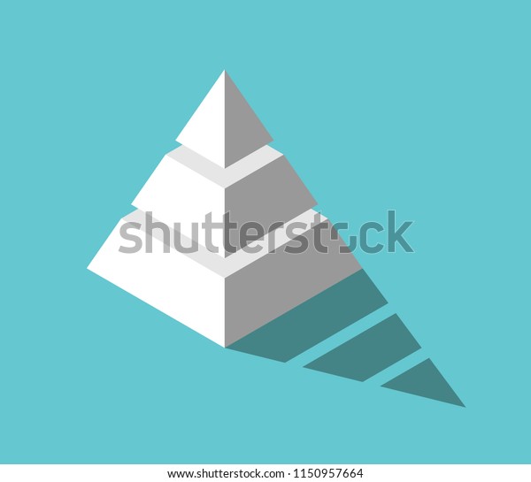 Isometric White Pyramid Three Levels Drop Stock Vector (Royalty Free ...