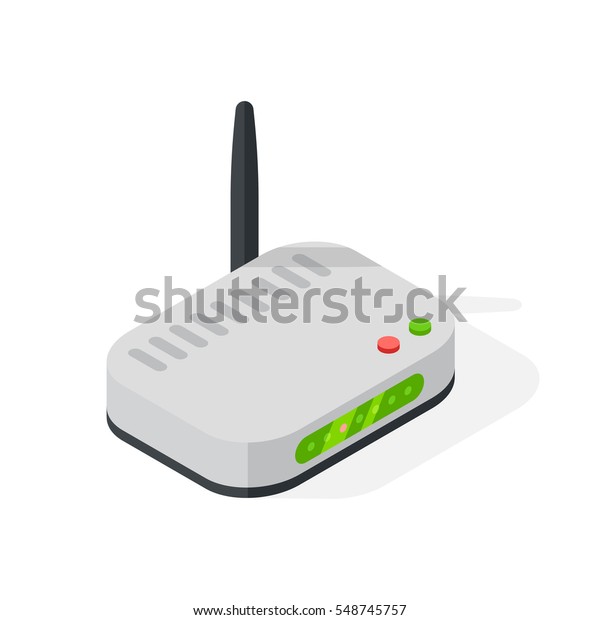 Isometric Wifi Modem Router Illustration Isolated Stock Vector (Royalty ...