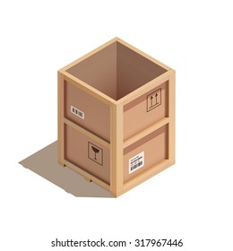 Isometric Wooden Crate Vector Eps 10 스톡 벡터(로열티 프리) 317967494 | Shutterstock