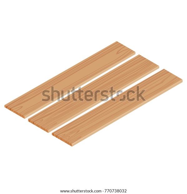 Isometric Wooden Planks Stock Vector (Royalty Free) 770738032