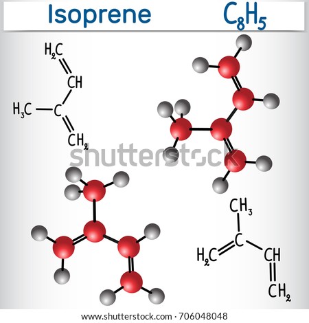 Isoprene Molecule Structural Chemical Formula Model 스톡 벡터(사용료 없음 ...