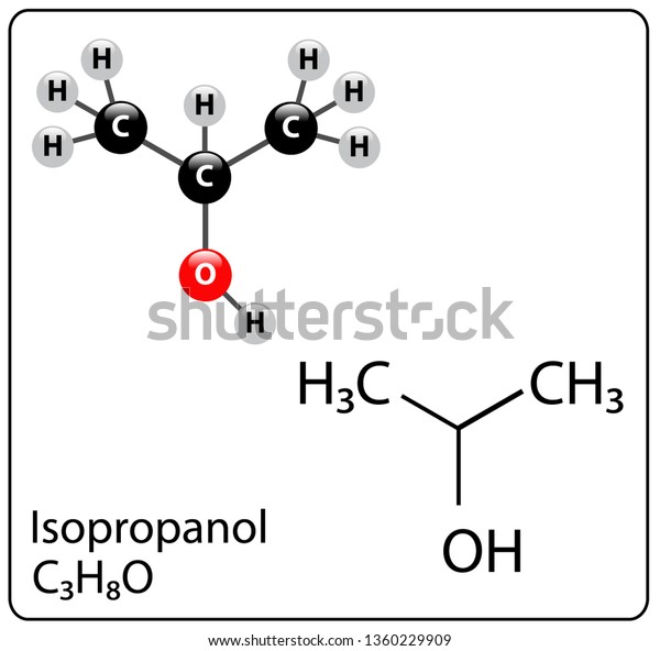 Isopropanol Molecule Structure Stock Vector (Royalty Free) 1360229909 ...