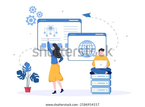 Isp Internet Service Provider Cartoon Illustration: เวกเตอร์สต็อก (ปลอด ...