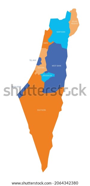 Israel Administrative Map Districts Stock Vector (Royalty Free ...
