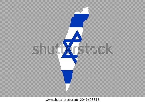 Israel Flag On Map Isolated On Stock Vector (Royalty Free) 2049605516 ...
