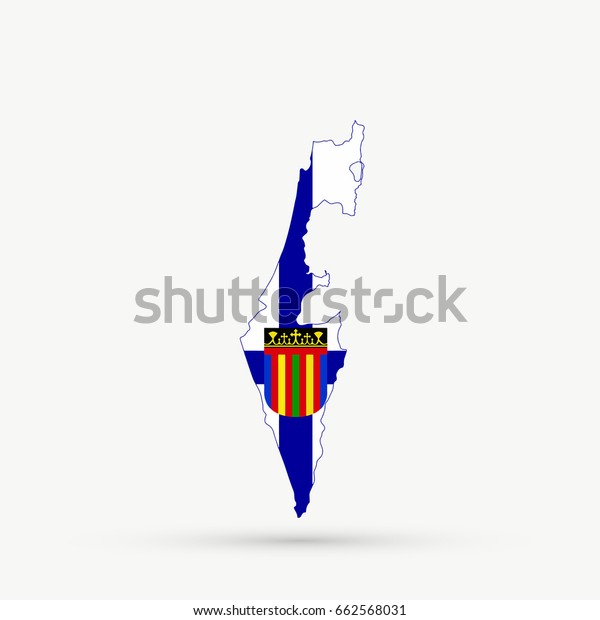 Israel Map Coptic Flag Colors Editable Stock Vector (Royalty Free ...