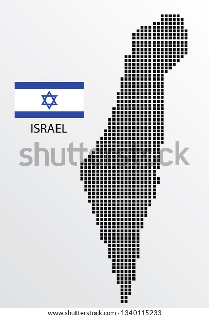 Israel Map Design Square Flag Israel Stock Vector (Royalty Free ...