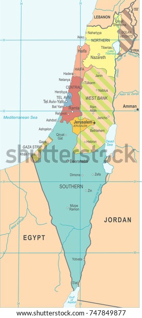 Israel Map Detailed Vector Illustration Stock Vector (Royalty Free ...