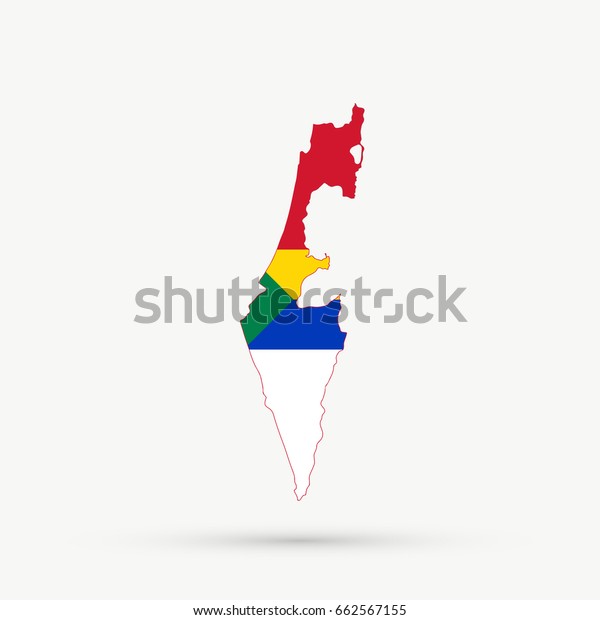 Israel Map Druze Flag Colors Editable Stock Vector (Royalty Free) 662567155