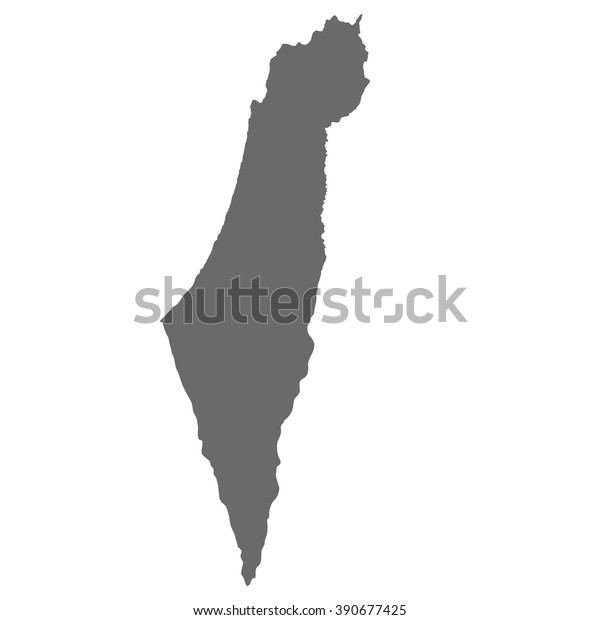 Israel Map Gray On White Background Stock Vector (Royalty Free) 390677425
