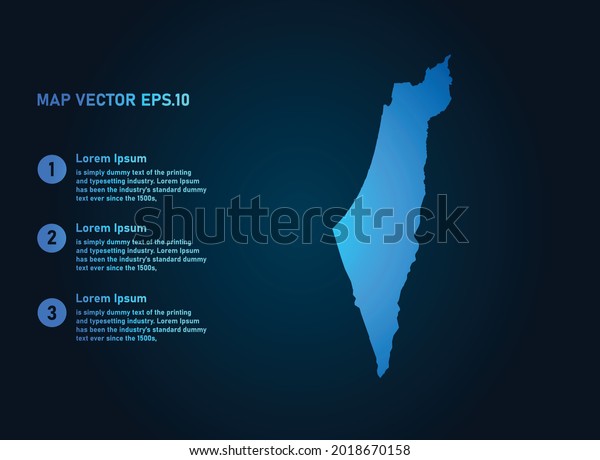 Israel Map Infographic Style On Dark Stock Vector (Royalty Free ...