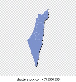 Israel Map Isolated On Transparent Backgroundhigh: vector de stock ...