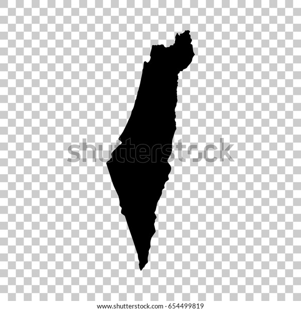 Israel map isolated on transparent background. Black map for your ...