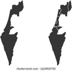Israel Vector Maps Administrative Regions Municipalities Stock Vector ...