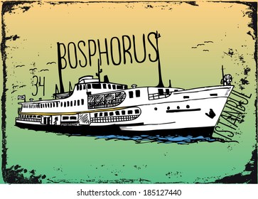 Istanbul Ferry Vector: เวกเตอร์สต็อก (ปลอดค่าลิขสิทธิ์) 185127440 ...