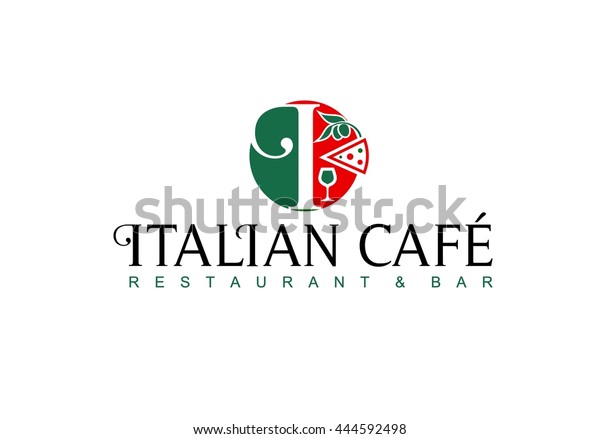 Italian Cafe Restaurant Logo Stock Vector (Royalty Free) 444592498 ...