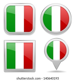 Italy Flag Buttons Vector Illustration Stock Vector (Royalty Free ...