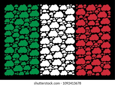 Italian Flag Flat Collage Combined Cloud Stock Vector (Royalty Free ...