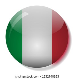 Italian Flag Glass Button Vector Illustration: vector de stock (libre ...