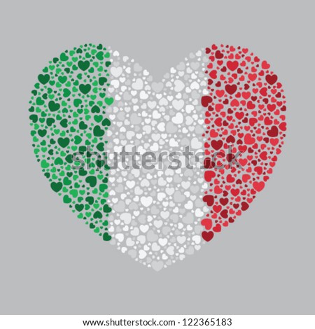 Italian Flag Heart Shape Stock Vector (Royalty Free) 122365183 ...