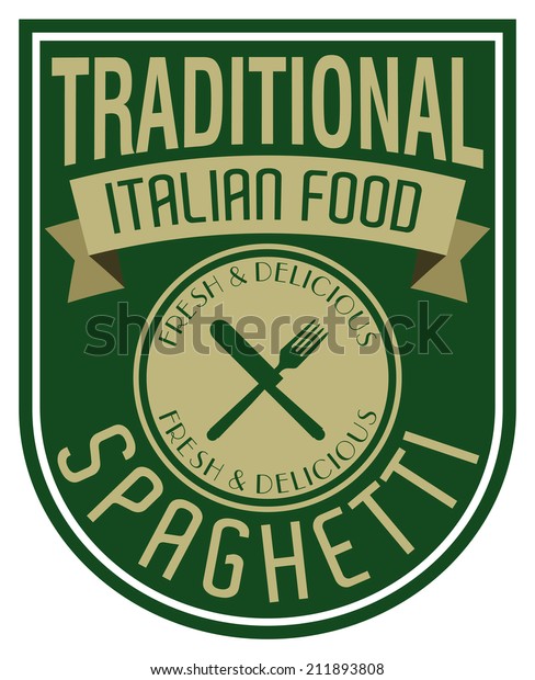 Italian Food Label Stock Vector (Royalty Free) 211893808 | Shutterstock