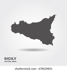 Italian Island Sicily Vector Map Stock Vector (Royalty Free) 678529831