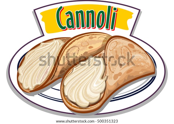 Italian Pastry Cannoli Vector Stock Vector (Royalty Free) 500351323